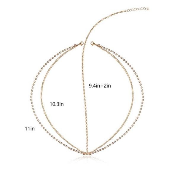 Other | Shegirl Boho Layered Head Chains Gold Rhinestone Headpiece ...